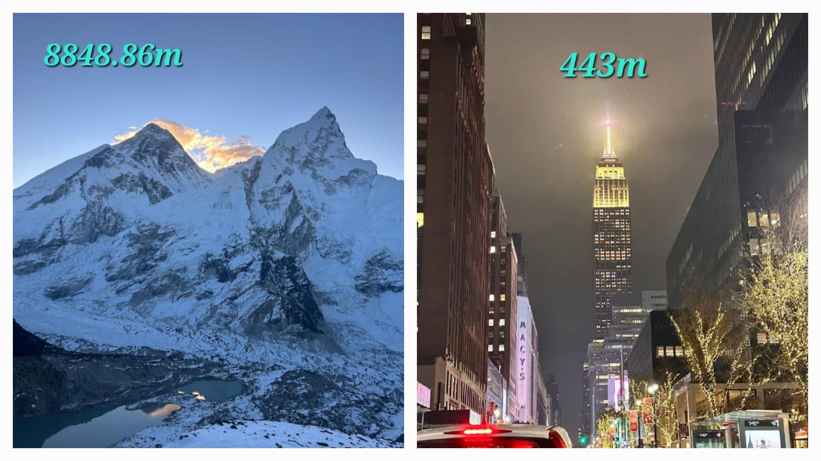 Mount Everest Comparison with Tallest Buildings | Mount Glory Treks