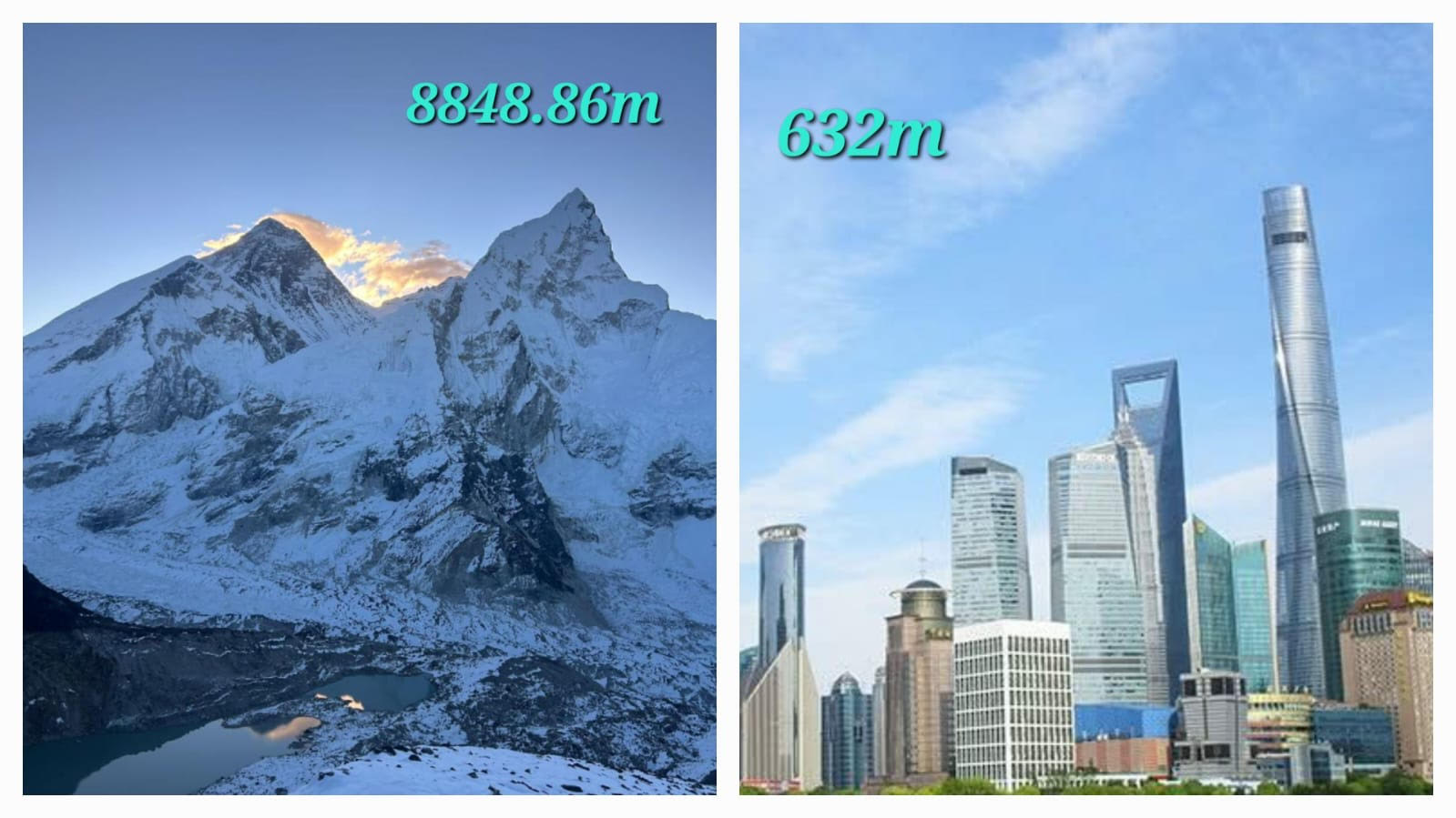 Mount Everest Comparison with Tallest Buildings | Mount Glory Treks